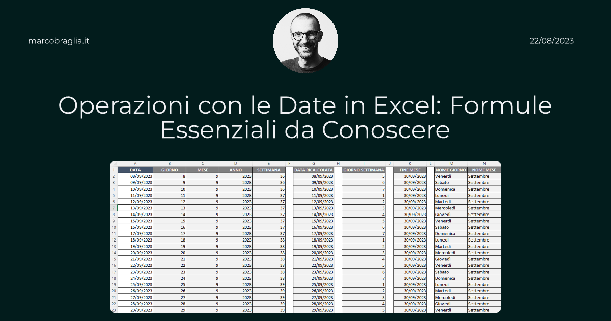 Operazioni con le Date in Excel: Formule Essenziali da Conoscere